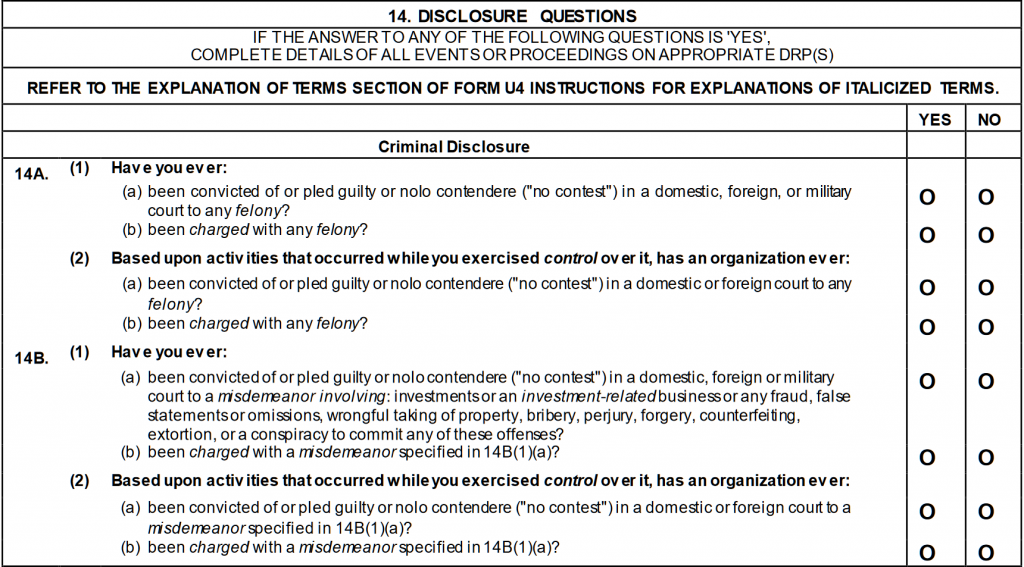 Arrests, Criminal Convictions and FINRA Form U4: Disclosure and NY CPL ...